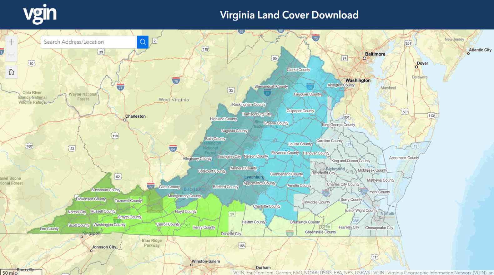 Virginia GIS Clearinghouse Apps & Maps
