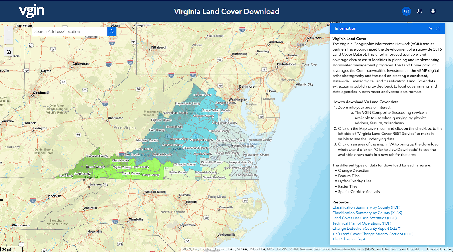 Virginia GIS Clearinghouse Apps & Maps