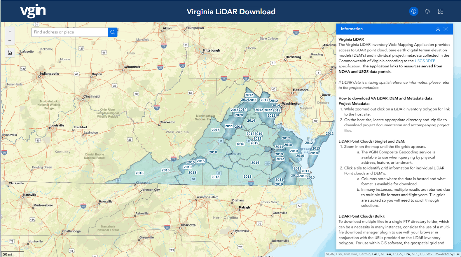 Virginia GIS Clearinghouse Apps & Maps